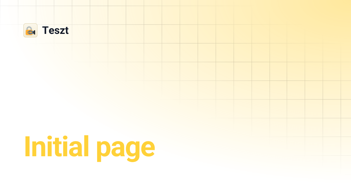 Initial page | Teszt